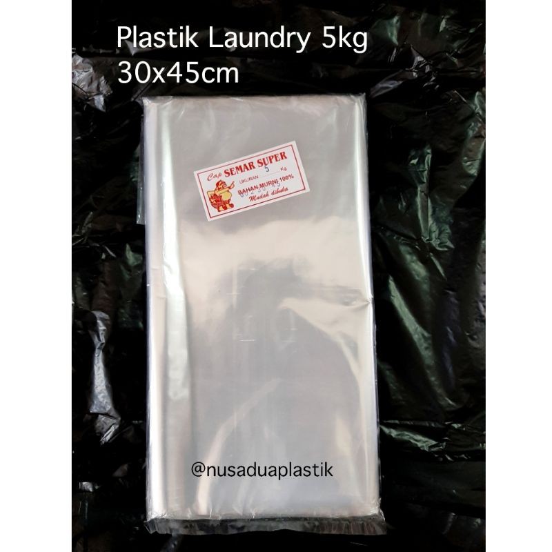 Jual Kantong Plastik Laundry 5 kg PP 30x45 cm bening | Shopee Indonesia