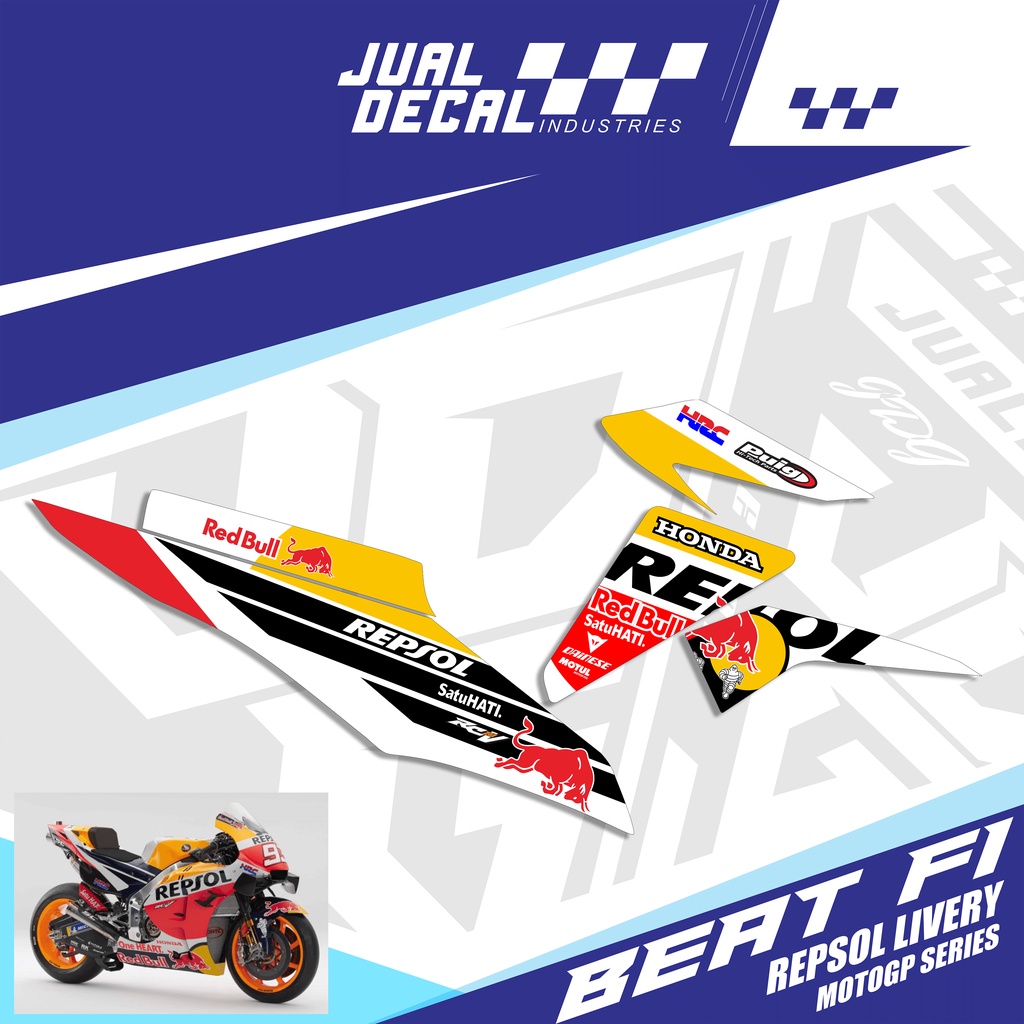 Jual Striping Beat Fi Variasi Stiker REPSOL Livery Honda Beat 2012 ...