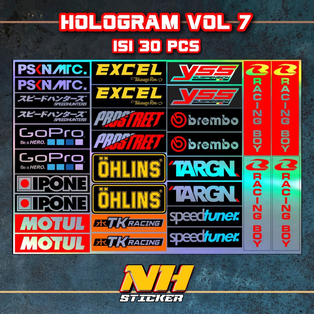 Jual Stiker Racing Pack Hologram Stiker Variasi Motor Helm | Shopee ...