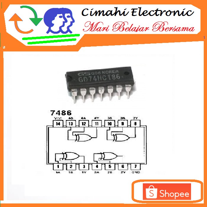 Jual IC TTL 7486 74HC86 74LS86 Quad 2-Input Exclusive-OR Gate | Shopee Indonesia