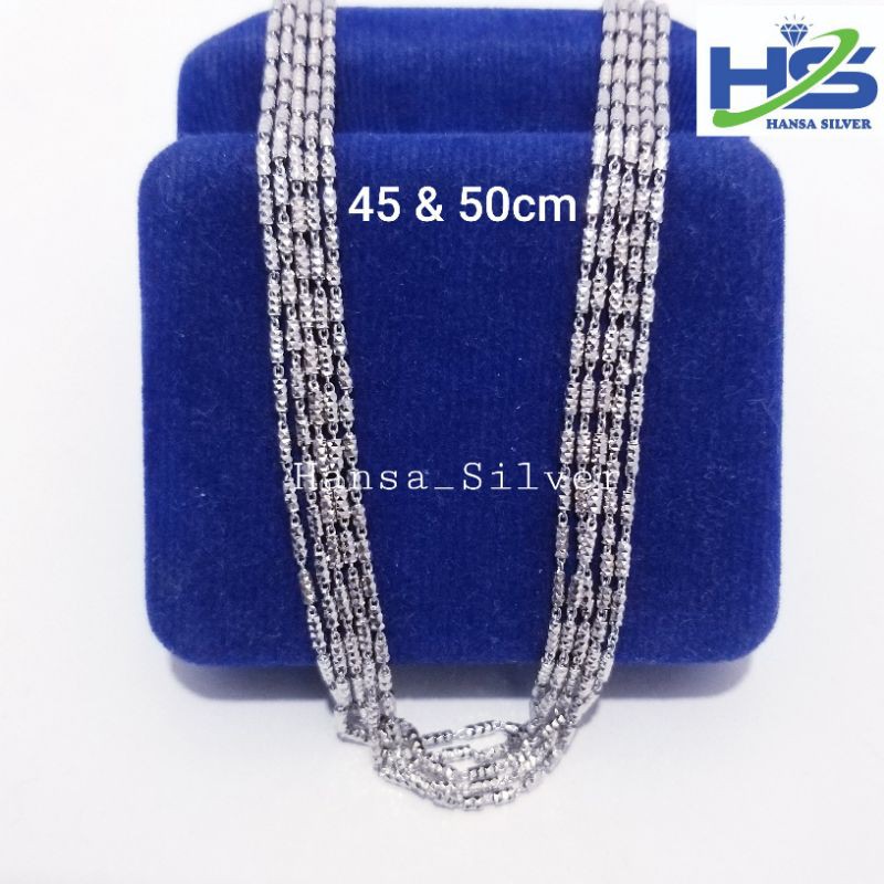 Jual Kalung Perak Pria Wanita Silver Asli 925 Lapis Emas Putih Model ...