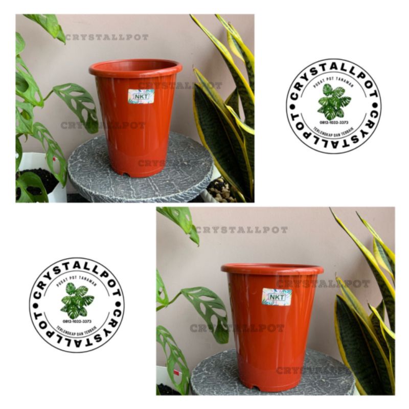 Jual pot bunga tanaman tinggi nkt tower merah bata 18cm - NKT TOWER 18 ...