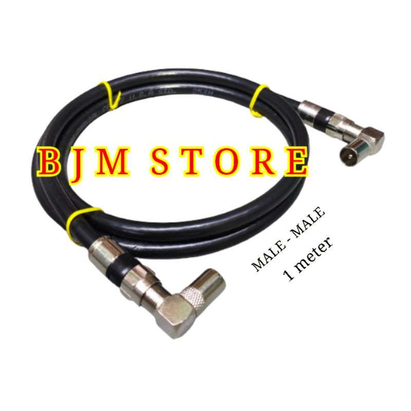 Jual KABEL ANTENA TV 1 METER MALE TO MALE / KABEL ANTENA TV JACK L TO L ...