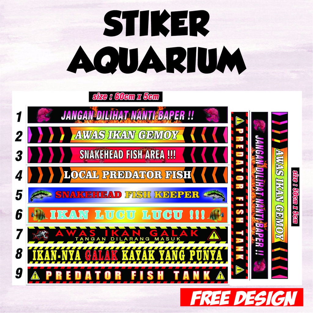 Jual CETAK STIKER AQUARIUM PREDATOR FISH MURAH MALANG | Shopee Indonesia