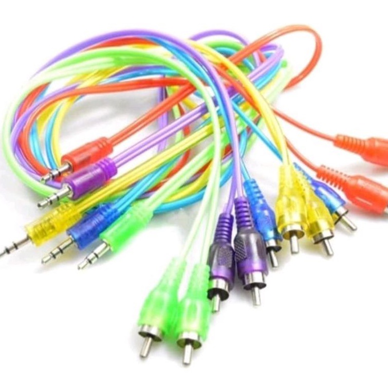 Jual Kabel Aux 2 In 1 HP Ke Salon 1,5 Meter / Kabel RCA 2 To 1 Kabel ...