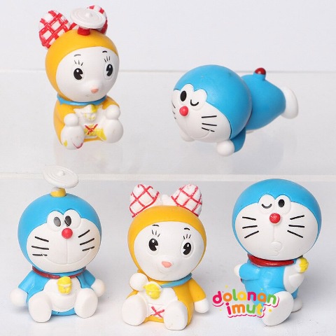Jual Doraemon dan Dorami Figure Set 5 Mainan Pajangan Miniatur Hiasan ...