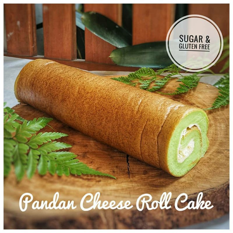 Jual FLOURLESS KETO DEBM CREAM CHEESE PANDAN ROLL CAKE BOLU GULUNG ...
