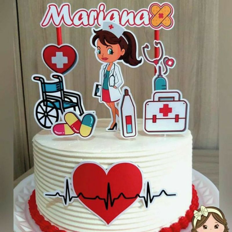 Jual Topper cake kue dokter perawat rumah sakit doctor free nama dan ...