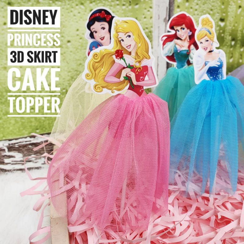 Jual 3D Skirt Disney Princess Tulle Kain Tile Cake Topper Pudding Cupcake Hiasan Kue | Shopee ...