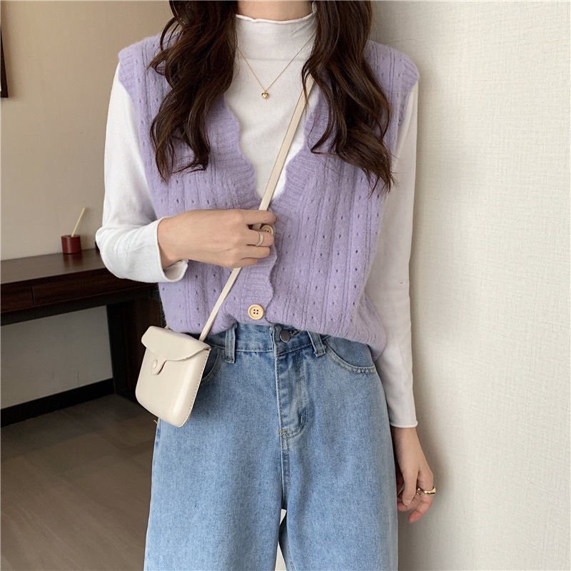Jual korean Woman Knit Vest / Outer Rajut Premium ( Rompi Rajut ) | Shopee Indonesia