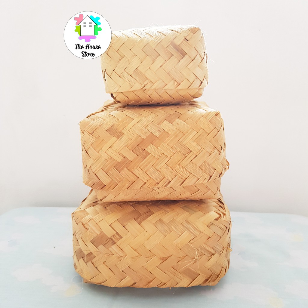 Jual [SEPASANG] WADAH / TEMPAT KUE-MAKANAN dari anyaman BAMBU - BESEK ...