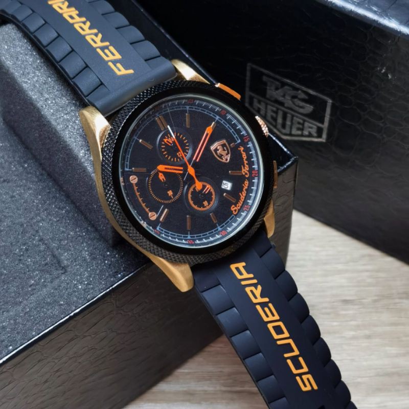 Jual Jam Tangan Pria Tag H 2866 Premium Rubber Crono Tanggal Aktif ...