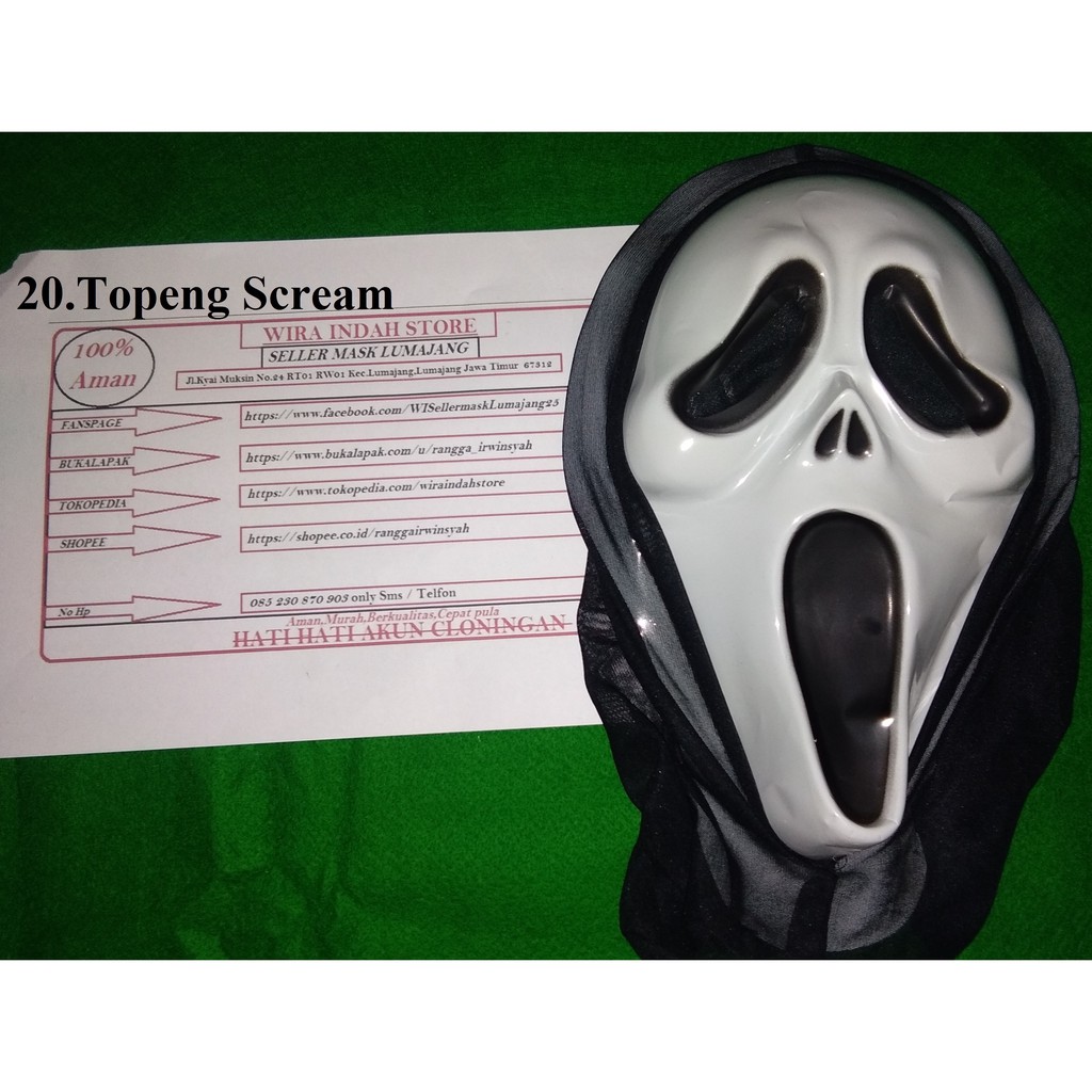 Jual Topeng Scream / Topeng Hantu / Topeng Ghost / Topeng Urbex ...