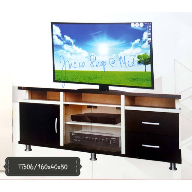 Jual Meja Tv murah Medan - Rak tv tipe TB06 Ivory - pintu kaca uk 160cm - medan | Shopee Indonesia
