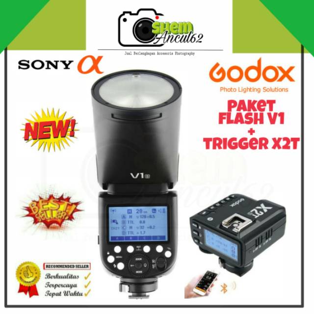 Jual Paket Godox Speedlite Flash V1 for Sony+Trigger Transmitter X2T ...