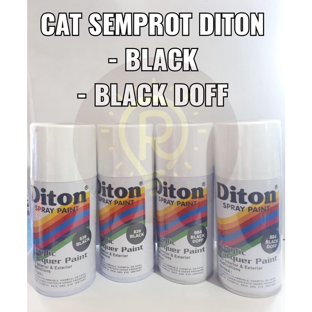 Jual Cat Semprot Diton Black / Black Doff - Cat Pilok Hitam / Hitam ...