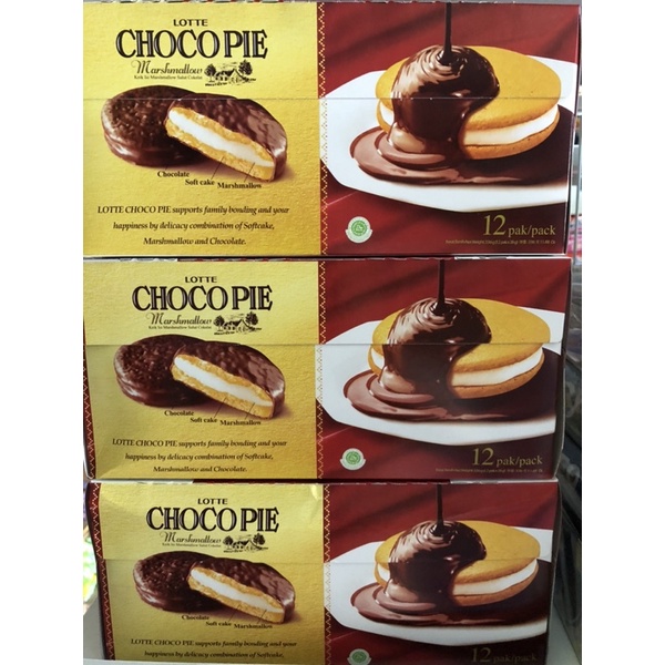 Jual Lotte Choco Pie Marshmallow Box 1 pack isi 12 pcsx28gram | Shopee ...