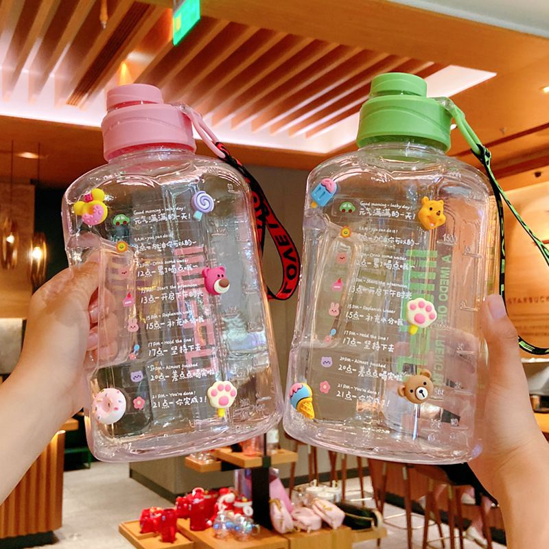 Jual BOTOL AIR MINUM PASTEL 2200 ml BOTTLE REMINDER BOTOL LUCU BOTOL ...