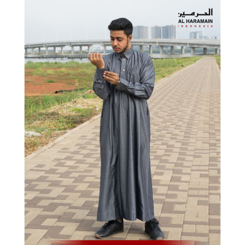 Jual Jubah Gamis Al Haramain Haramain Woll Premium Kerah kemeja dan ...