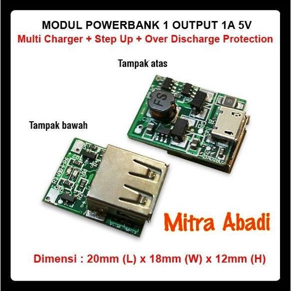 Jual Modul Powerbank 1 Output 1A 5V Over Discharge Protection | Shopee ...