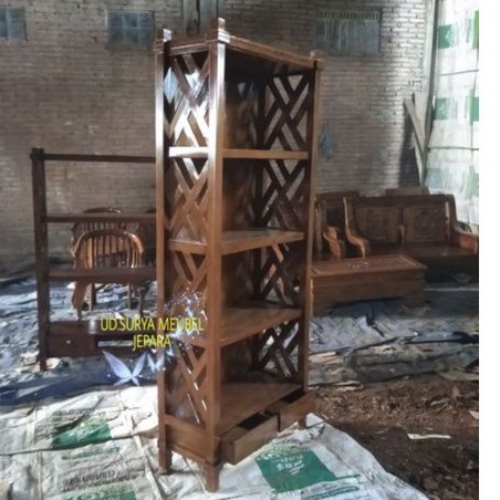 Jual Rak buku lemari almari untuk buku kitab rak bahan kayu jati ...