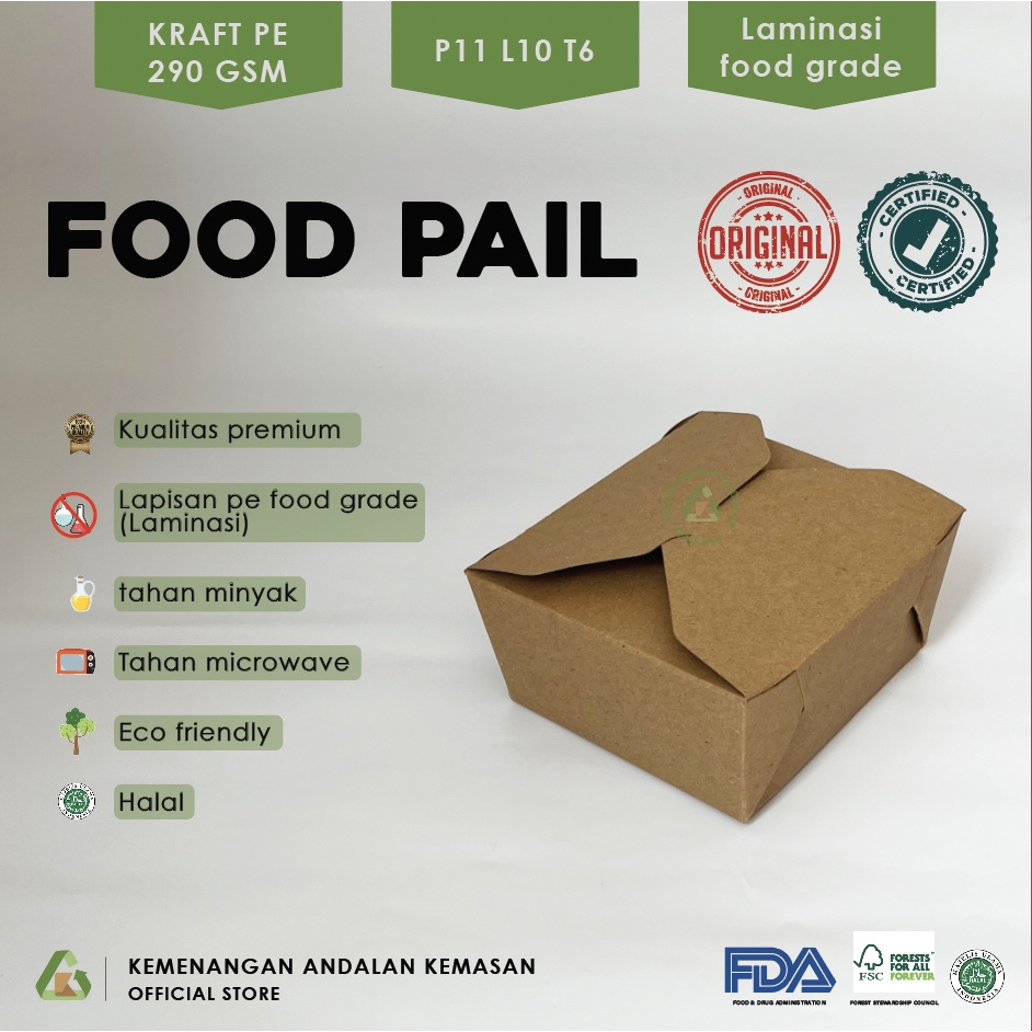 Jual Food Pail / Paper Rice Box / Lunch Box / Kertas Dus Makanan ...