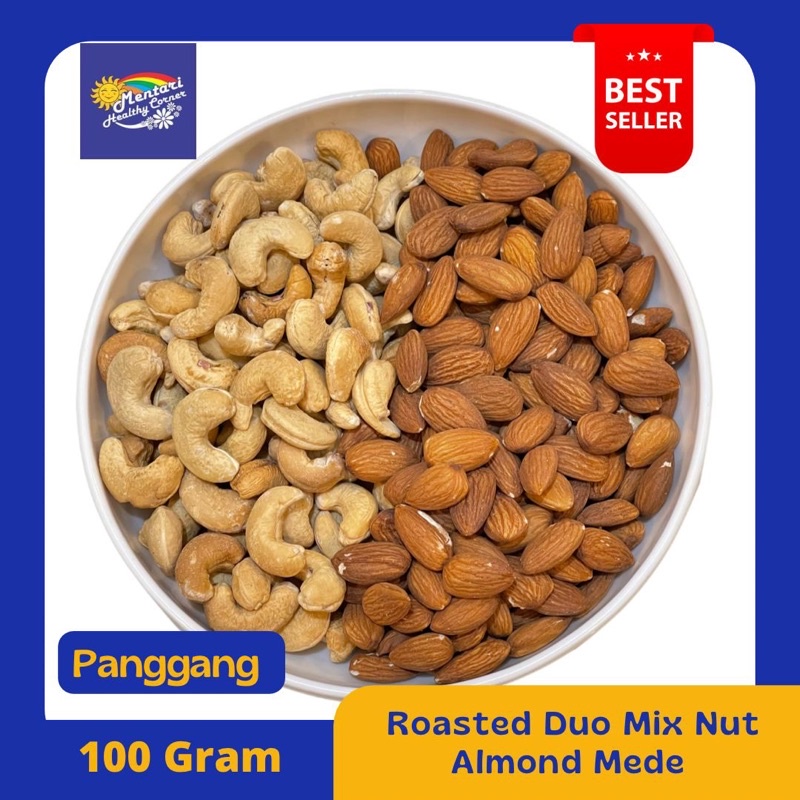 Jual Roasted Duo Mix Nut Almond Mede 100Gr / Duo Mix Nut Almond Mede ...