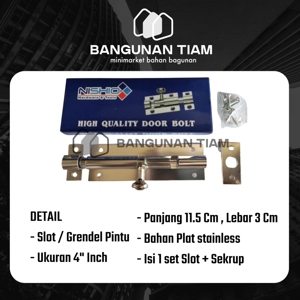 Jual SLOT GRENDEL NISHIO 4" Inch PINTU JENDELA STAINLESS ~ SELOT SUPER ...