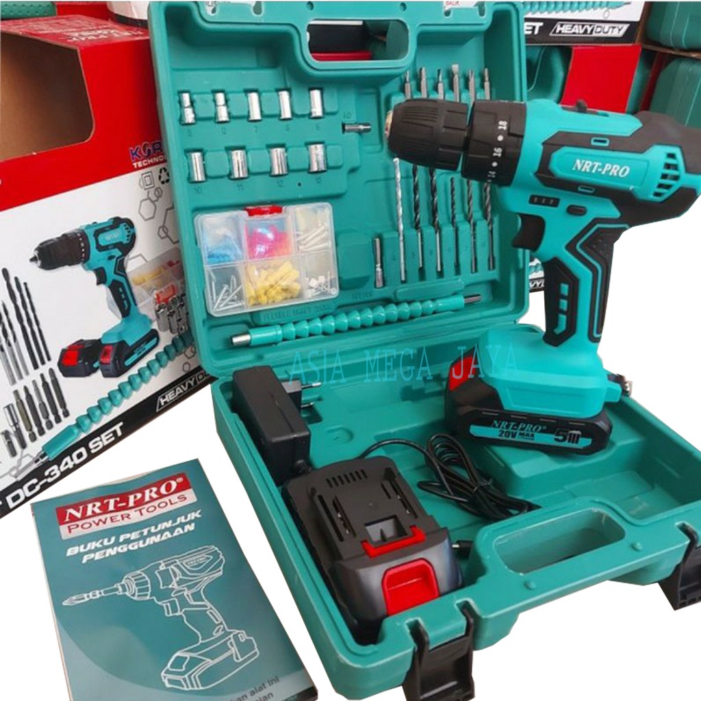 Jual NRT-PRO DC340 Bor Cordless Drill Baterai Tangan Beton Impact ...