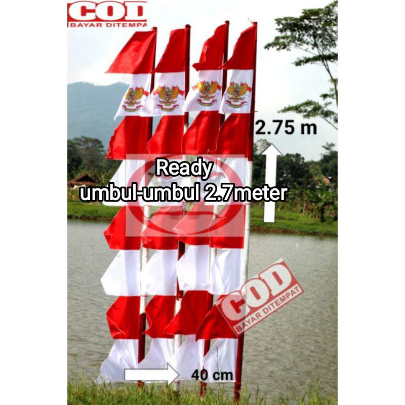 Jual umbul umbul bendera indonesia merah putih/warna warni zig zag atau gergaji | Shopee Indonesia