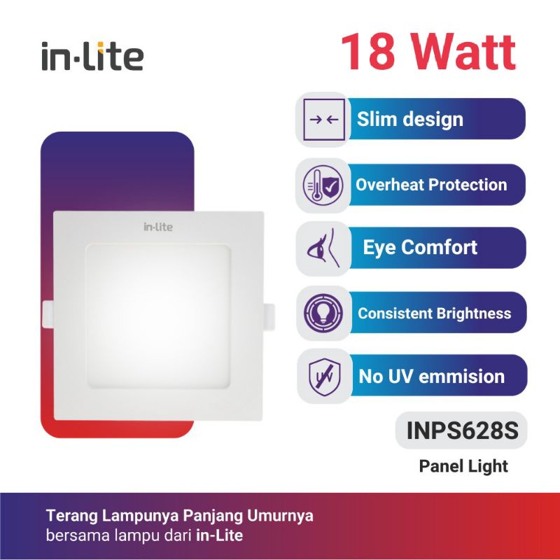 Jual Inlite In-lite Downlight Led Panel 18 Watt Kotak | Shopee Indonesia