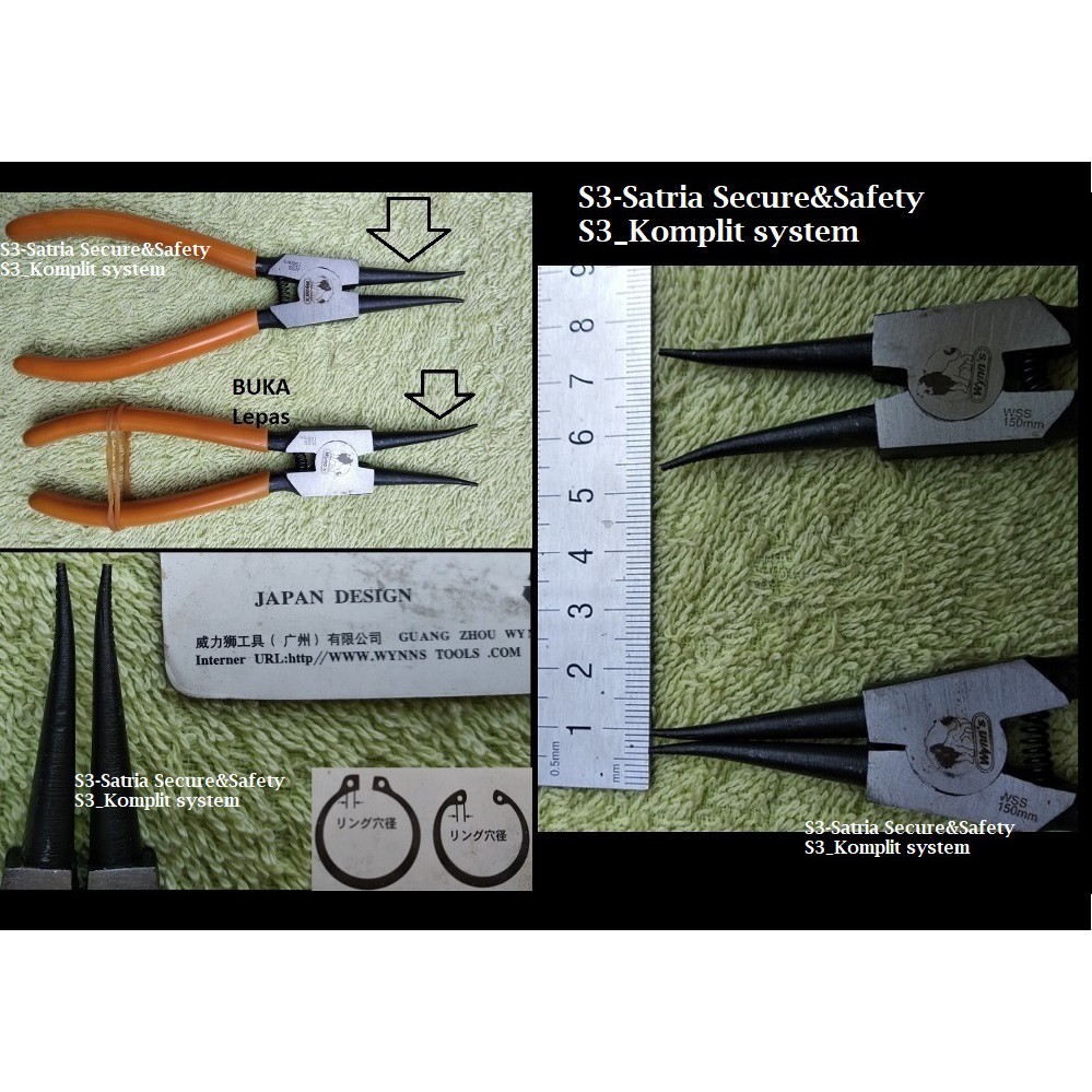 Jual tang snap ring Lurus buka lepas per Spi Snapring Bent | Shopee ...