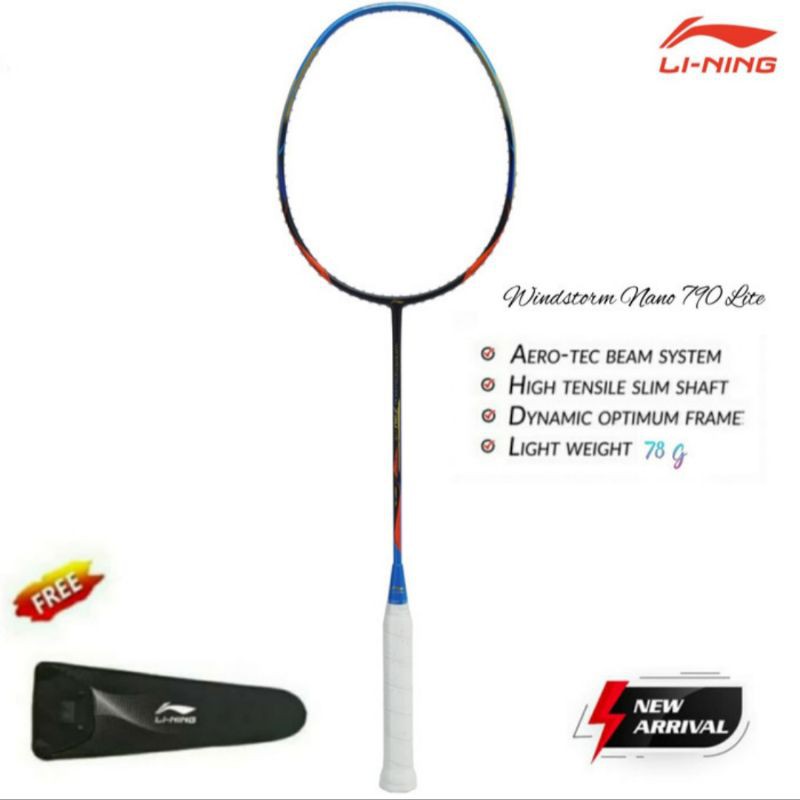 Jual New Raket Badminton Li-Ning windstorm nano 790 lite blue/black ...