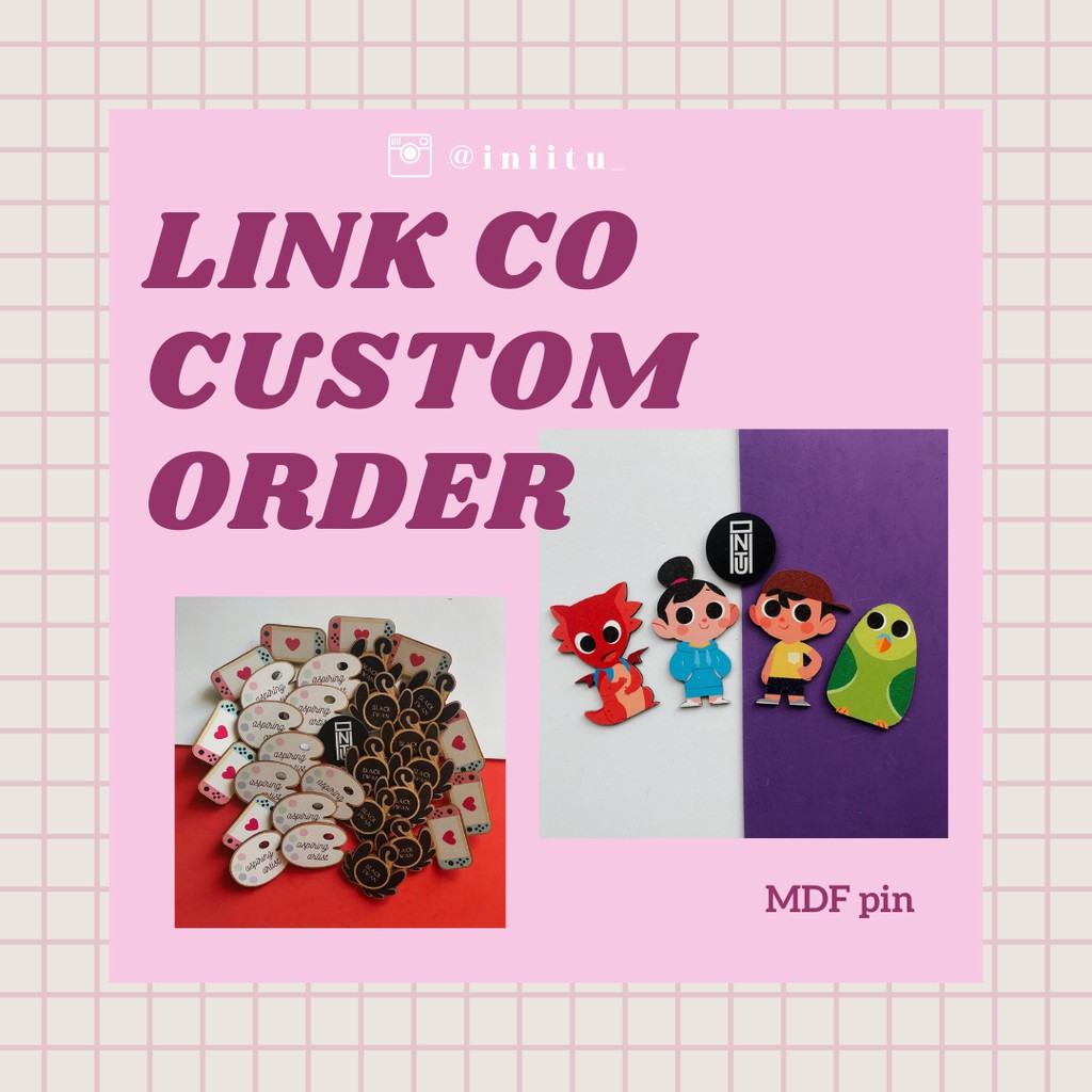Jual @iniitu • Custom Order Acrylic & Mdf, Resin Pin | Stacked Wooden ...