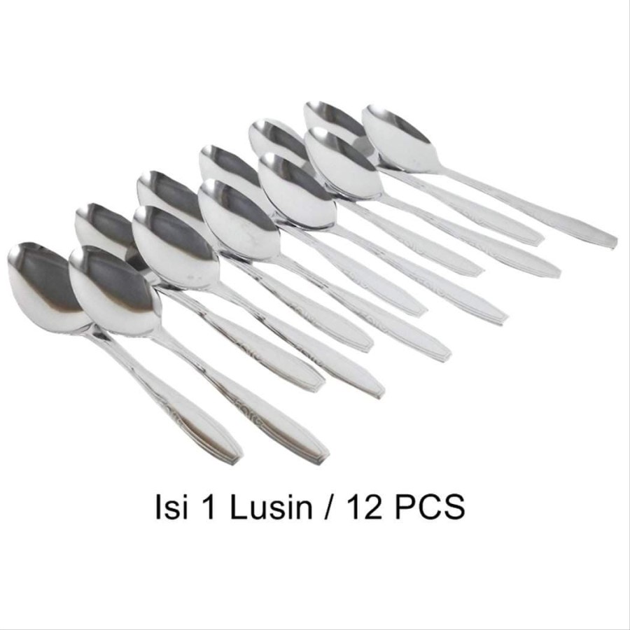 Jual 12Pcs Sendok Makan Stainless Steel / Sendok Teh | Shopee Indonesia