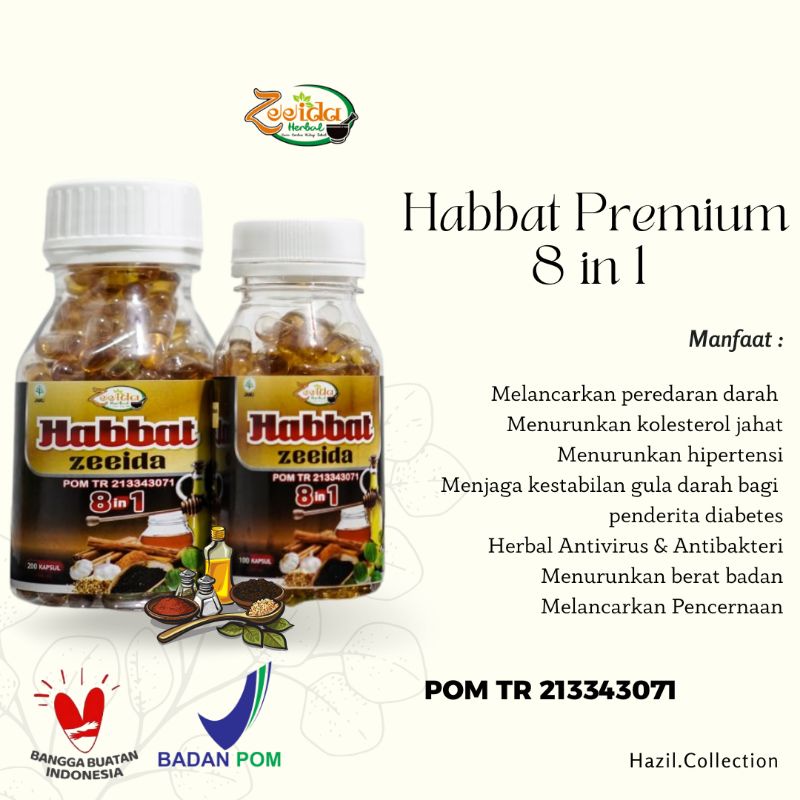 Jual Suplemen Daya Tahan tubuh Habbat 8 in1 Zeeida Herbal ...