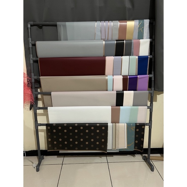 Jual RAK KERTAS . rak wrapping 7 tingkat . rak keertas bouquet . rak ...