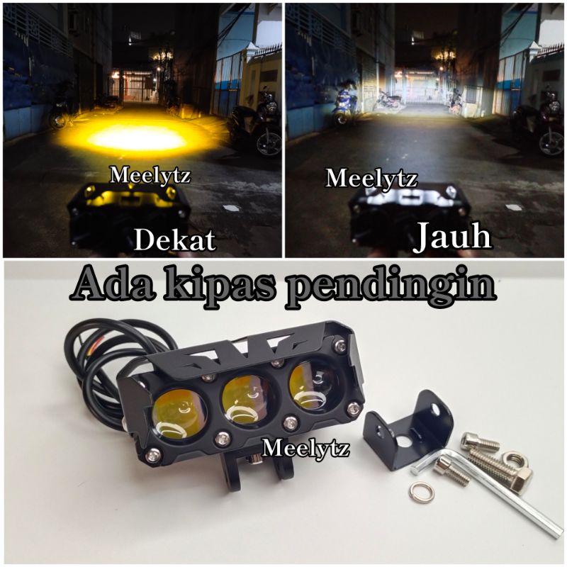 Jual Lampu tembak LED Laser transformer 3 mata 3 mata lensa putihkuning ...
