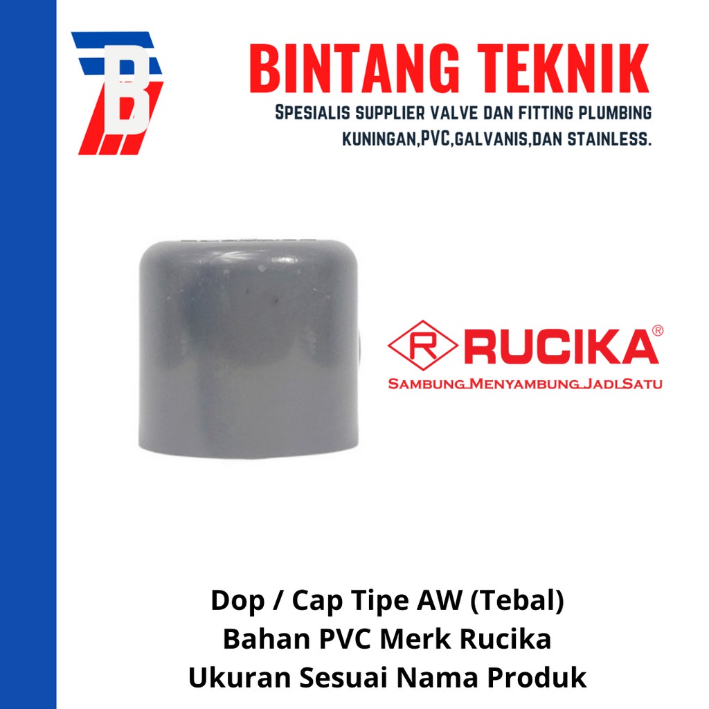 Jual Dop / Cap PVC Rucika 1/2" inch AW (Tebal) | Shopee Indonesia