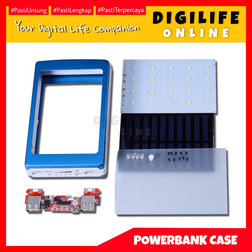 Jual Power Bank Case Powerbank Tenaga Surya Solar Matahari Lampu LED ...