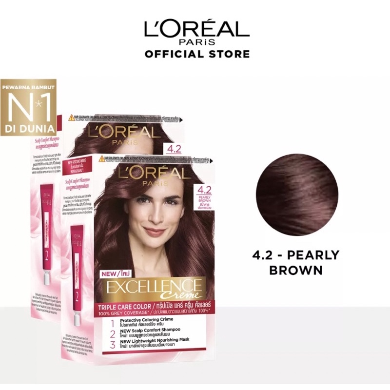 Jual LOREAL PARIS EXCELLENCE CREME TRIPLE CARE HAIR COLOR PEWARNA ...