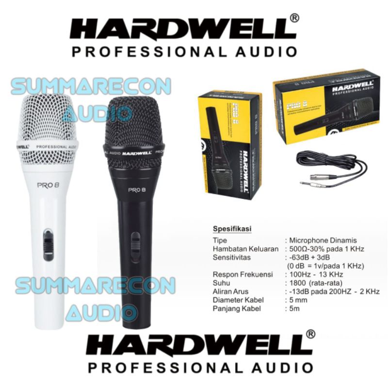 Jual MIC KABEL HARDWELL PRO 8 ORIGINAL WHITE DAN BLACK KABEL 5 METER ...