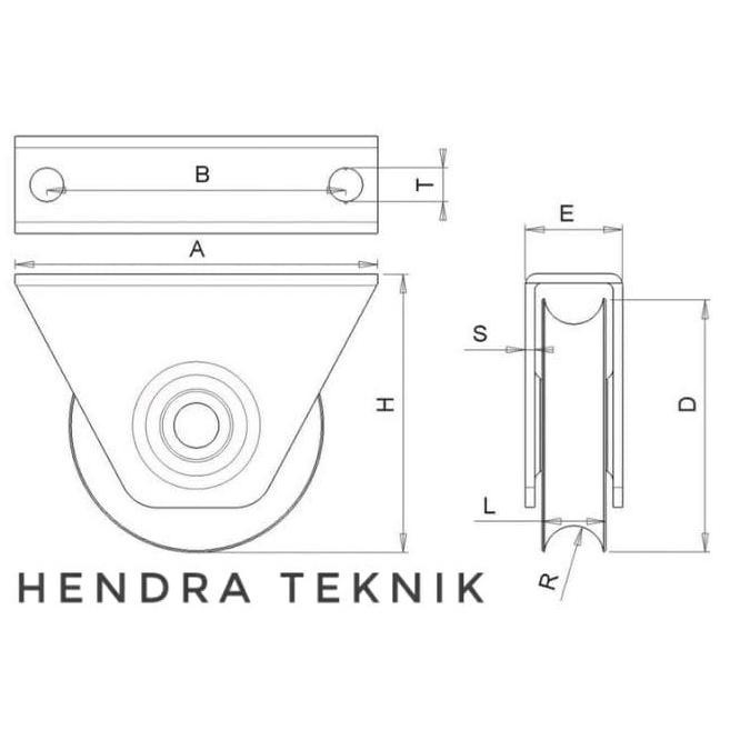 Jual Wu319 Roda Pagar 100Mm Bubut Galvanized Sliding Gate Wheel Tinggi ...