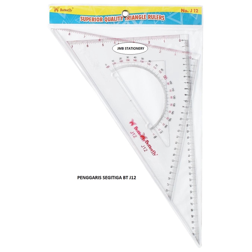Jual Mistar Penggaris Butterfly Segitiga No. 12 / J-12 | Shopee Indonesia