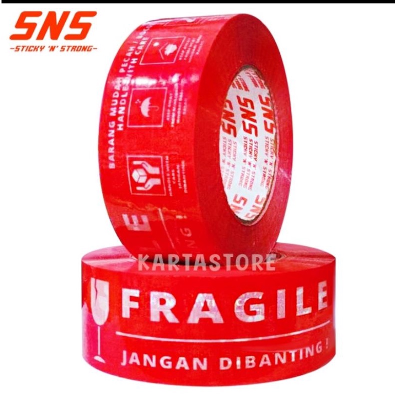 Jual LAKBAN FRAGILE 300 YARD 2 INCH WARNA MERAH | Shopee Indonesia