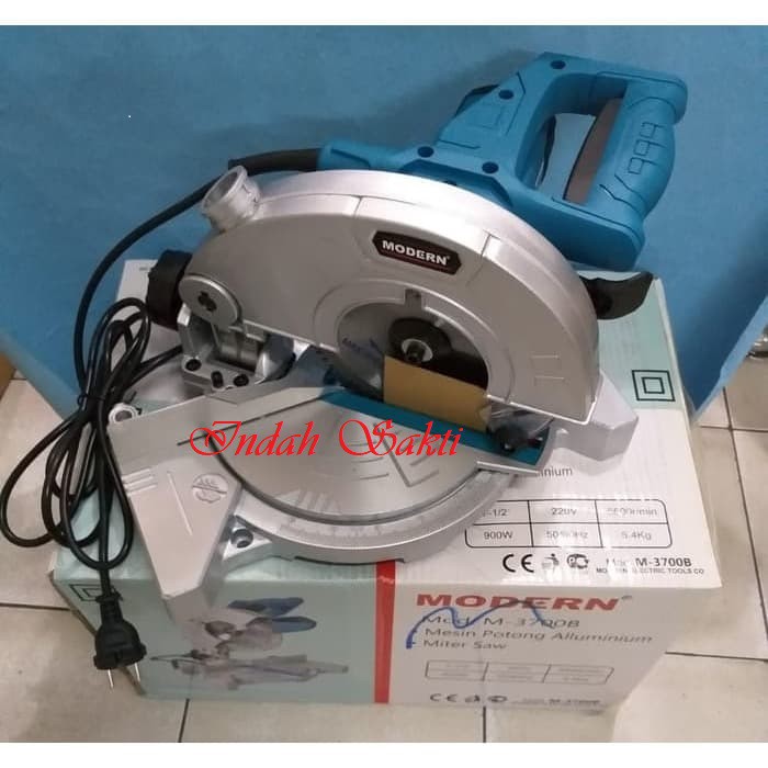 Jual Mesin Gergaji Potong Aluminium Kayu Mitter Miter Saw 7" MODERN M-3700B | Shopee Indonesia