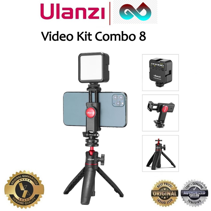 Jual Ulanzi Video Kit Combo 8 Paket Vlog buat Vlogging LED Tripod Holder Hp | Shopee Indonesia