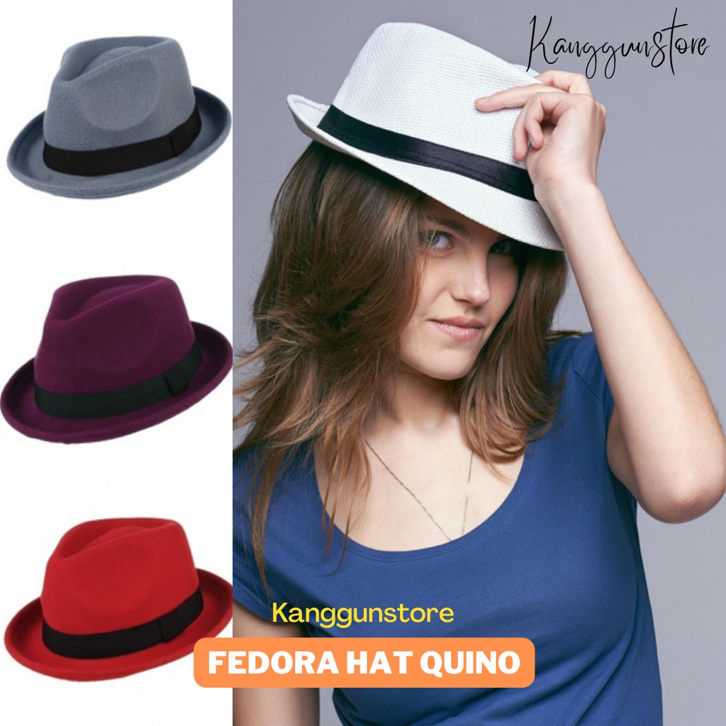 Jual Topi Fedora Daun Pendek | Pria & Wanita | Fedora HAT QUINO ...