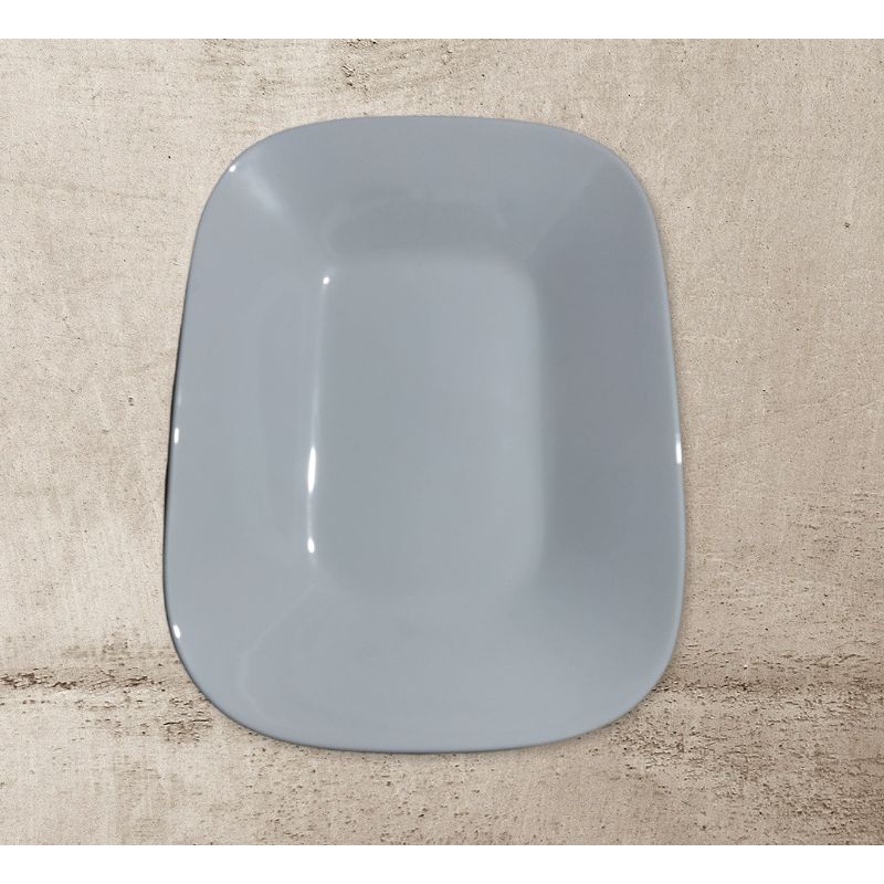 Jual piring kotak keramik/piring saji 28 cm/piring persegi putih ...