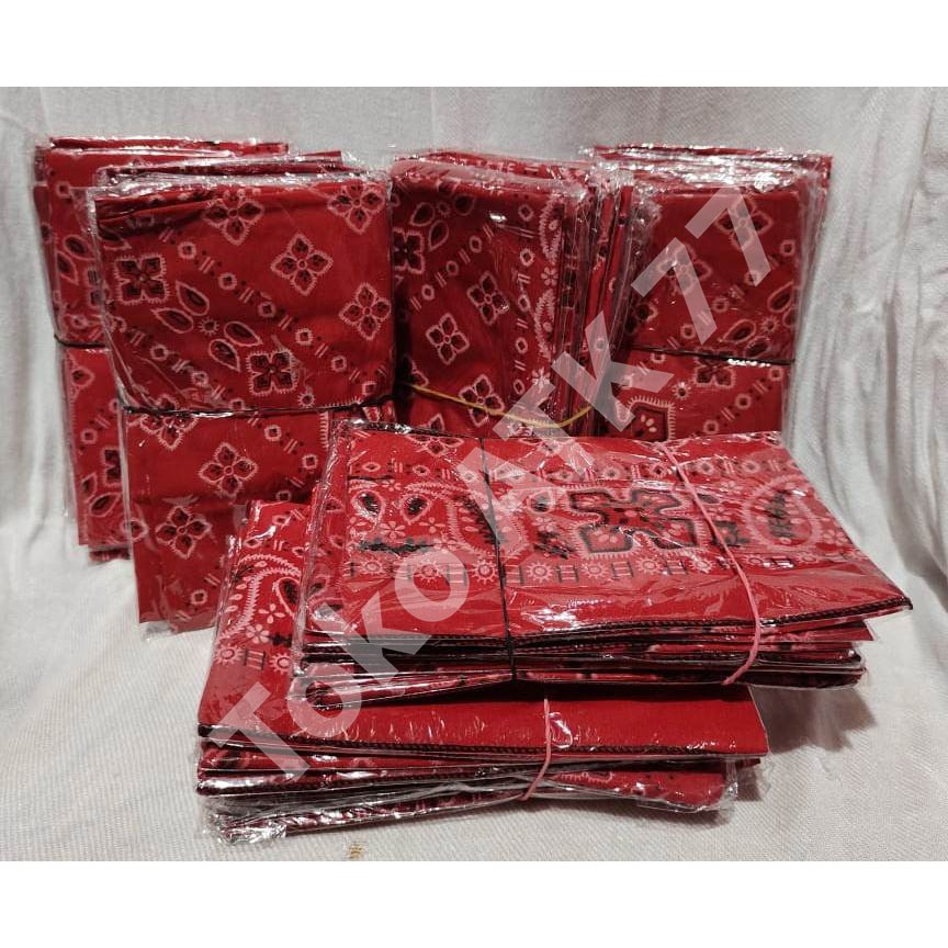 Jual Slayer Sapu Tangan Besar Kain Masker Penutup Batik Merah Bagus ...
